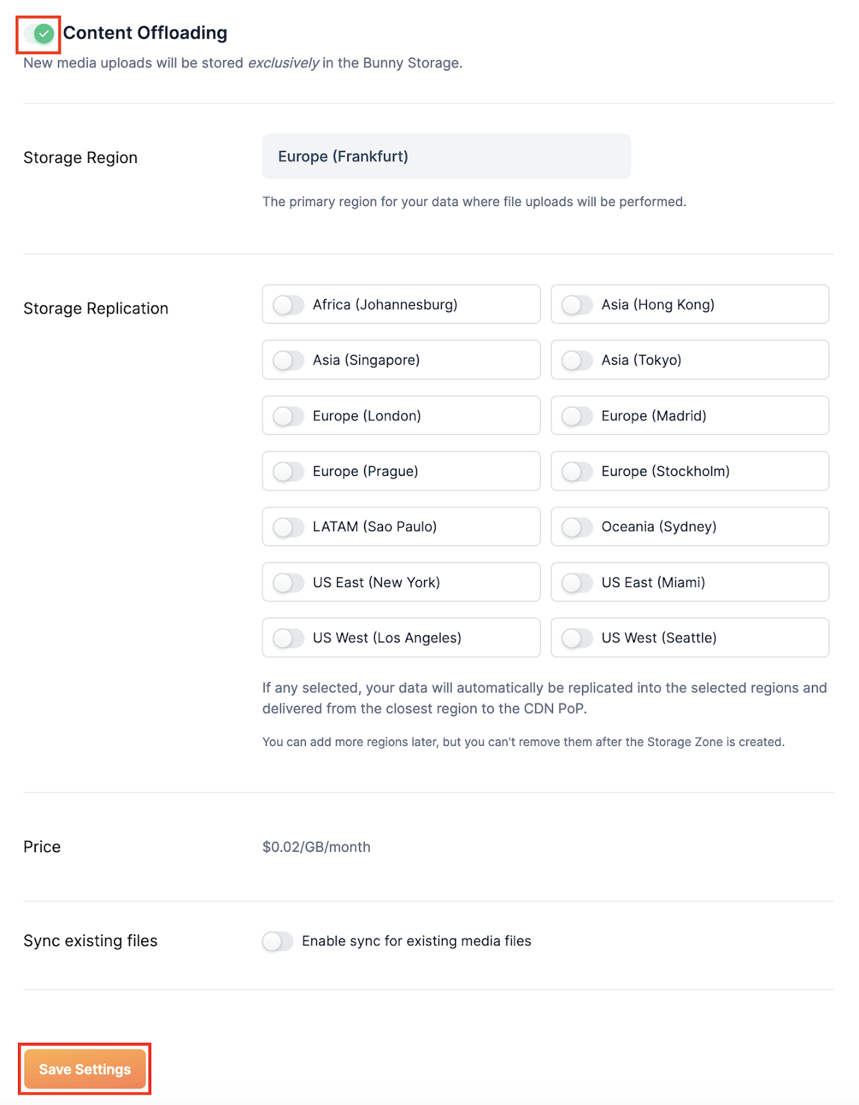 How to enable Content Offloading in the bunny.net WordPress plugin – bunny.net Support Hub